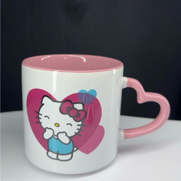 Hello Kitty | Kitchen | Hello Kitty Pink And White Heart Handle Mug ...
